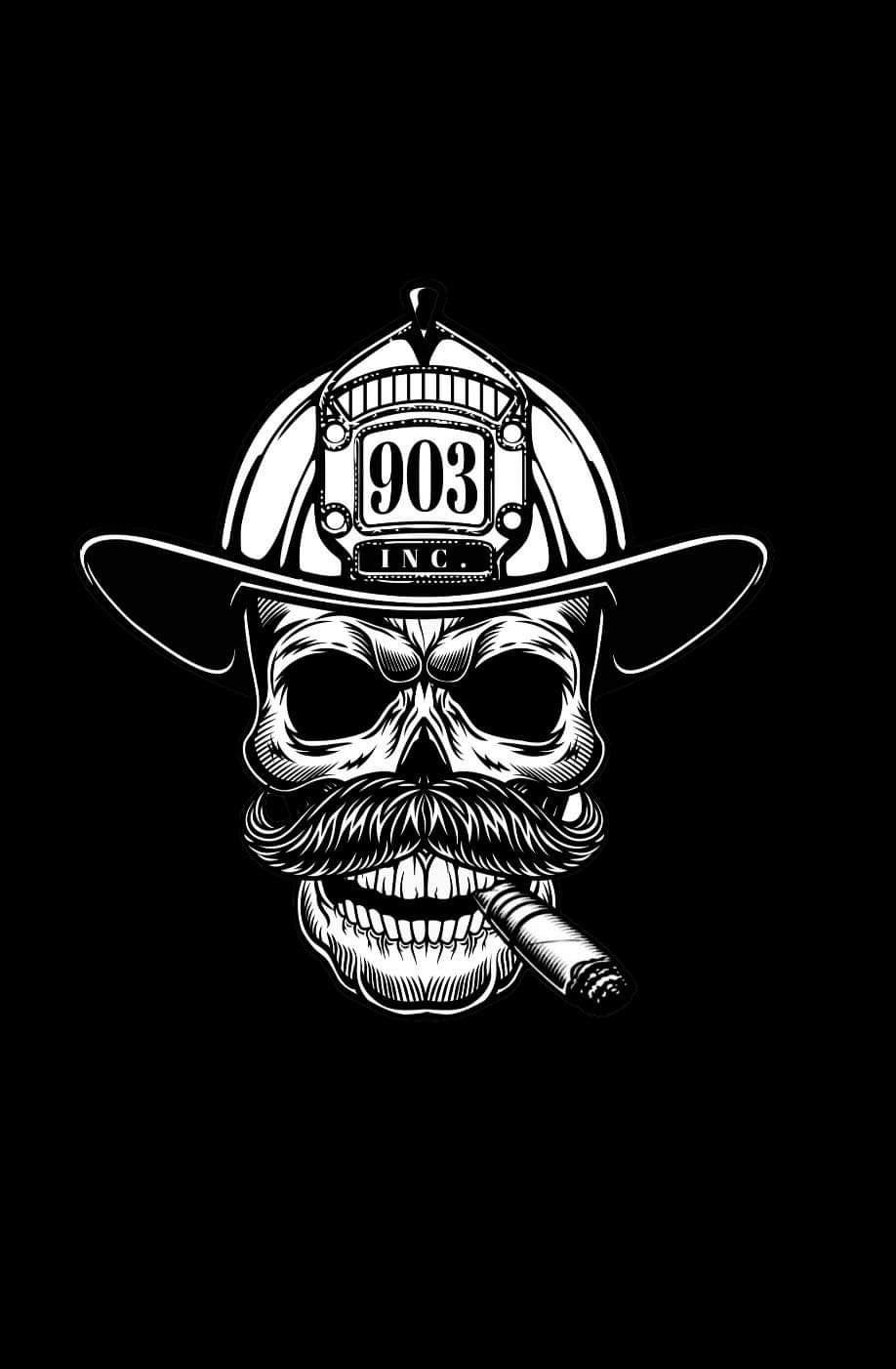 Sticker Firefighter Skull with Cigar – 903inc
